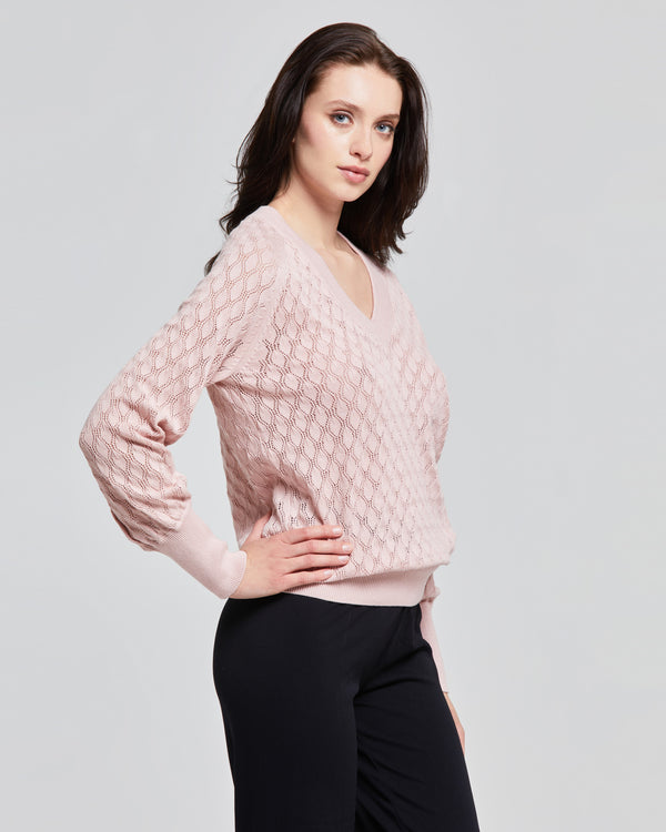 Maglia Donna Rosa Manica Lunga | Pompea