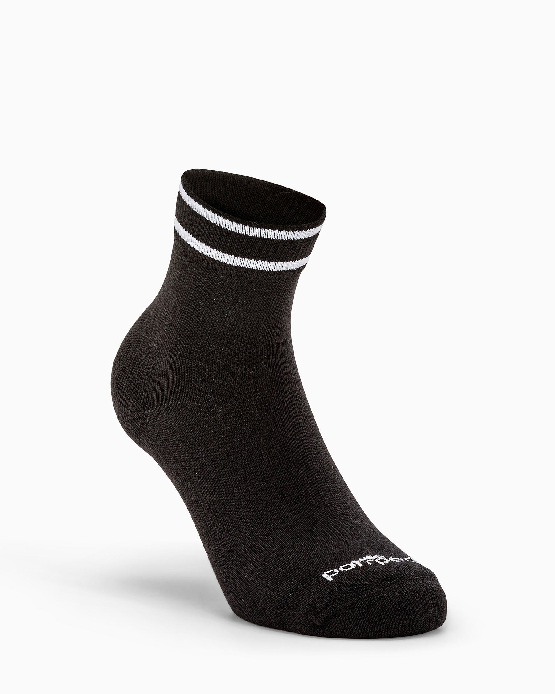 Stripes black and white unisex tennis short sock | Pompea | Pompeia
