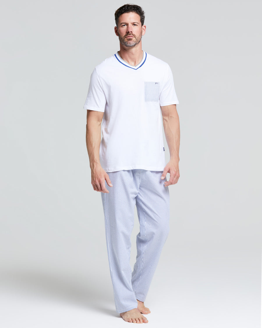 Tristan long cotton and canvas pajamas | Pompea | Pompeia