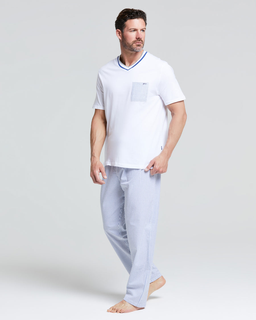 Tristan long cotton and canvas pajamas | Pompea | Pompeia