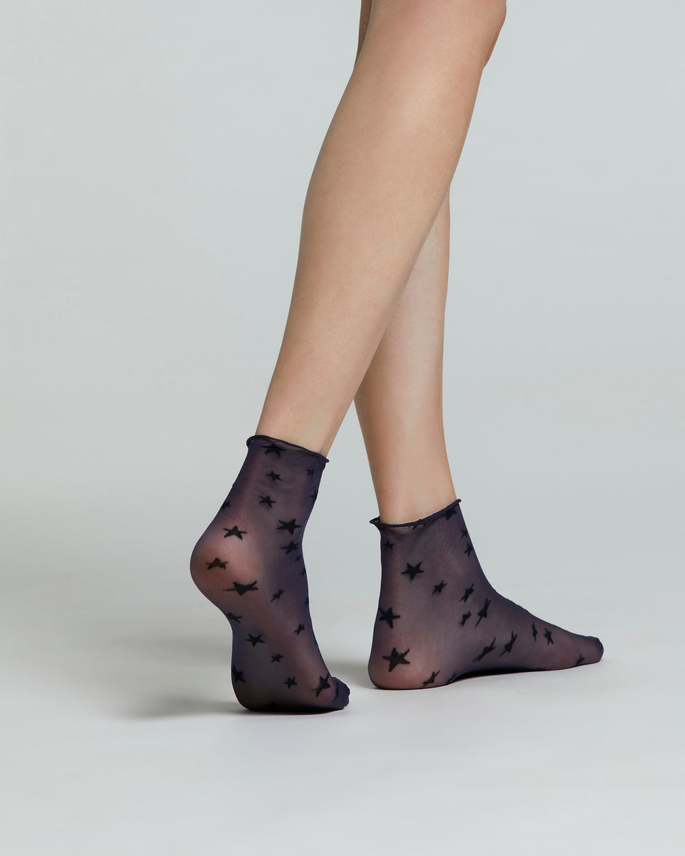 Calzino Alyssa Velato con Fantasia Stelle | Calzini Velati Fantasia ...