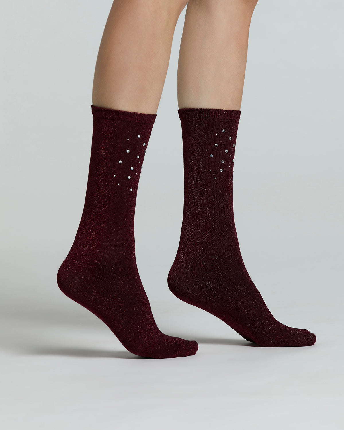 Calzino Acanto in lamè con Applicazioni Strass | Calze Donna con Strass ...