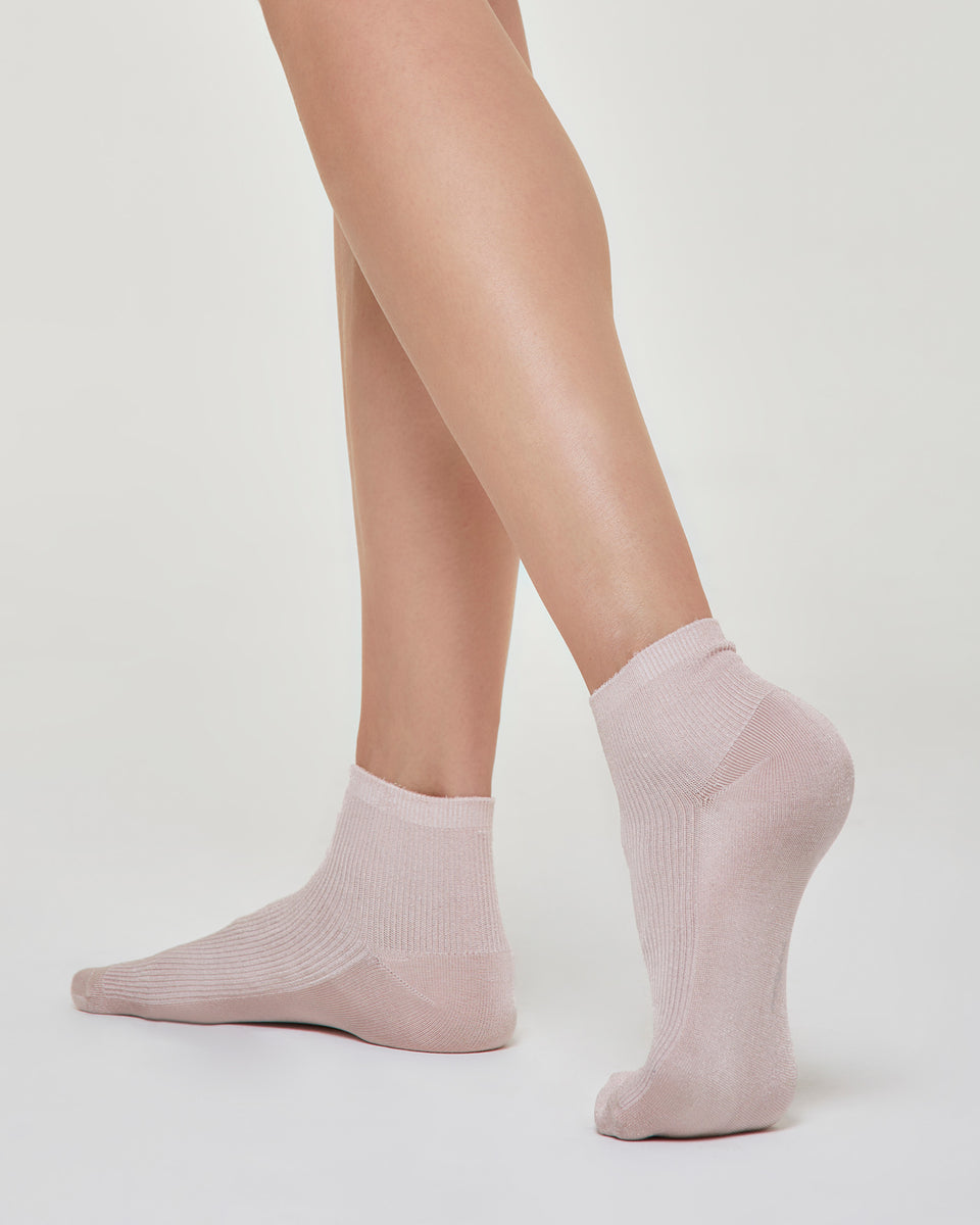 Women's pink ribbed sock | Rebecca sock | Pompeia