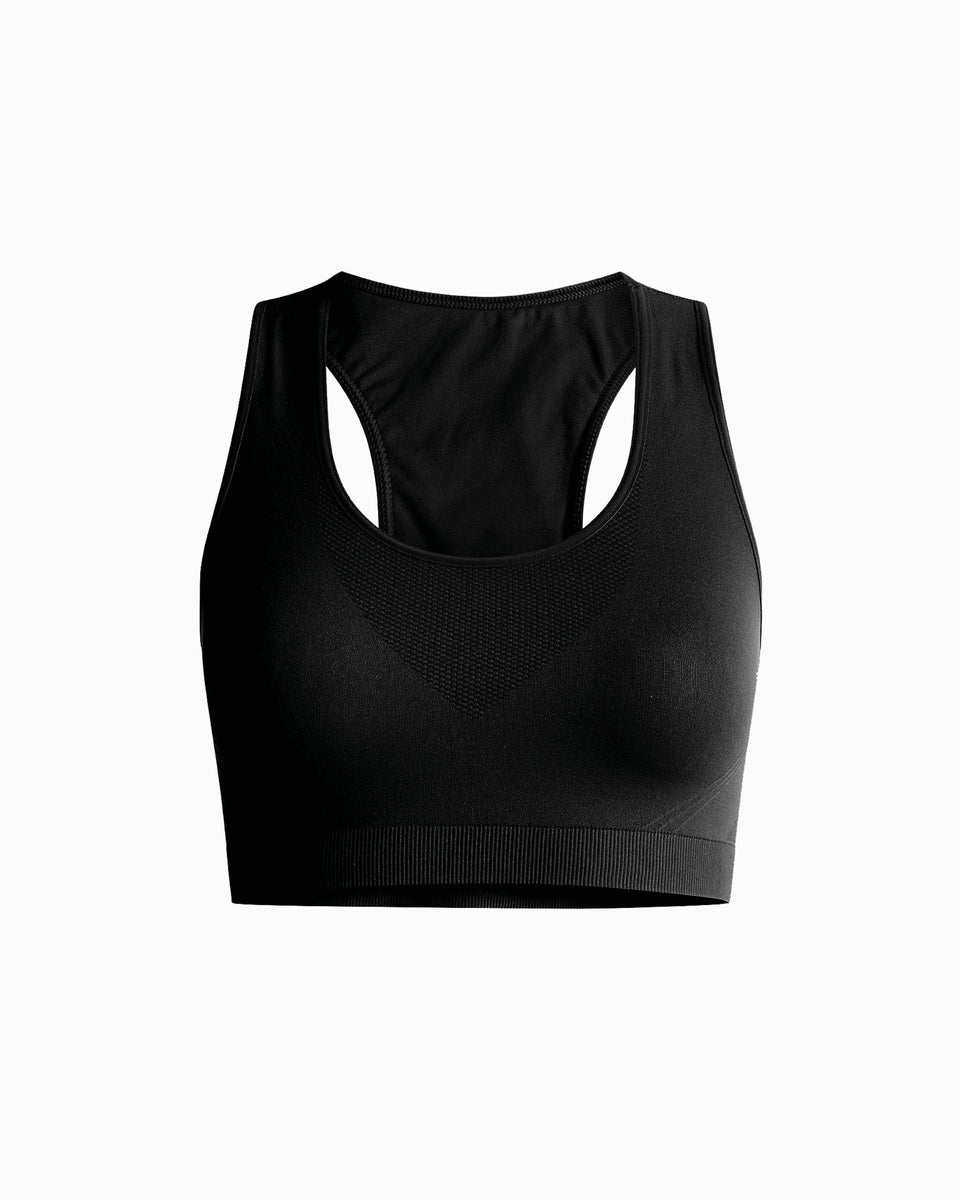 Reggiseno Sportivo Senza Cuciture Top Sportivo Nero Soft Impact Pompea
